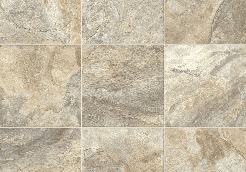 Light Tile Look Vinyl Sheet Floor - Beauflor - Twenty & Oak